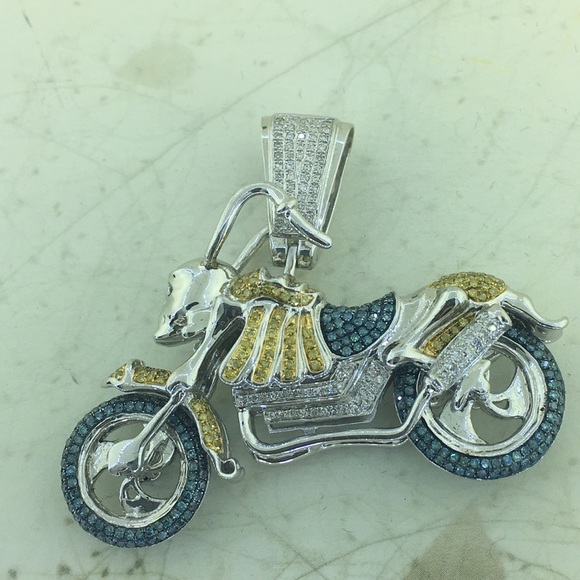 Accessories | Custom Design Diamond Ghost Rider White Gold Bike | Poshmark